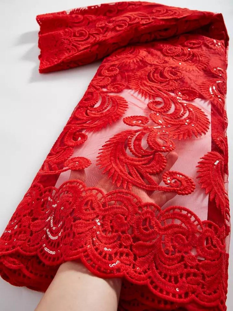 New Arrival High Quality African Lace Fabrics Sequins Lace Embroidery ...