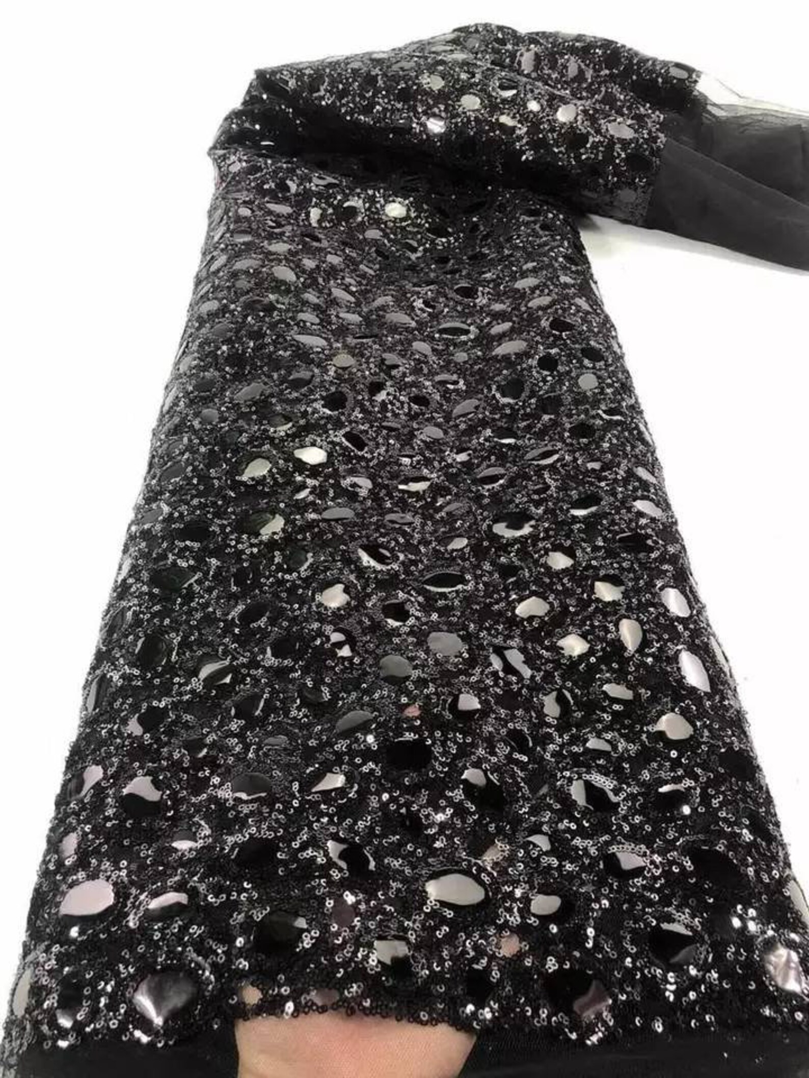 High Quality Big Gold Sequins Royal Fabric Gorgeous Mirror Sequince ...