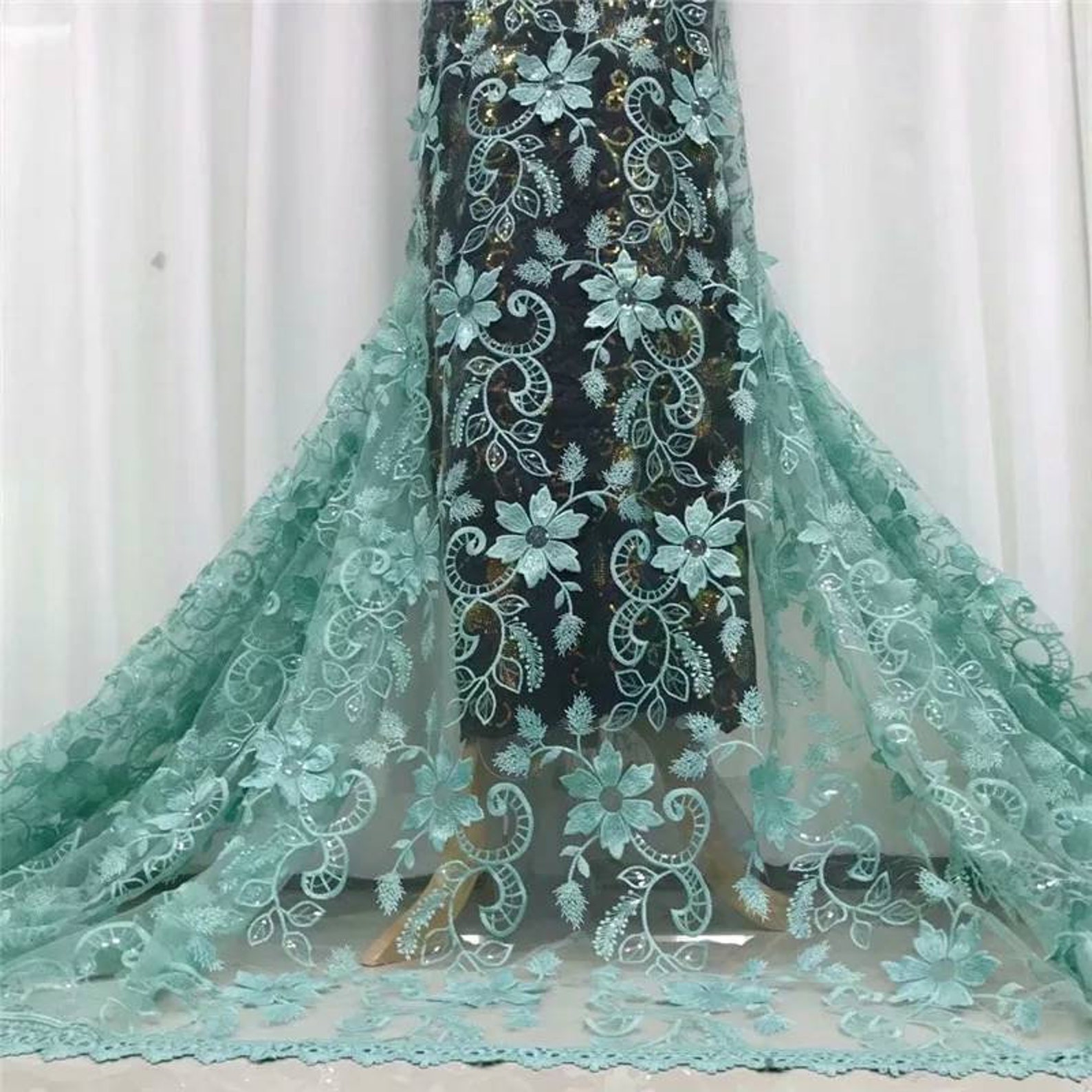 New Arrival Latest African Lace Fabric Jacquard 5 Yard High Quality ...