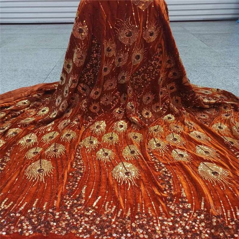 New Arrival African Velvet Lace Fabrics Gold High Quality Nigerian Lace ...