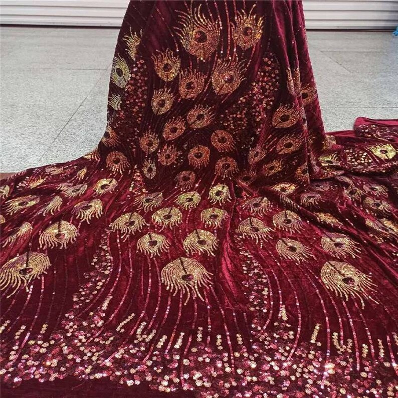New Arrival African Velvet Lace Fabrics Gold High Quality Nigerian Lace ...