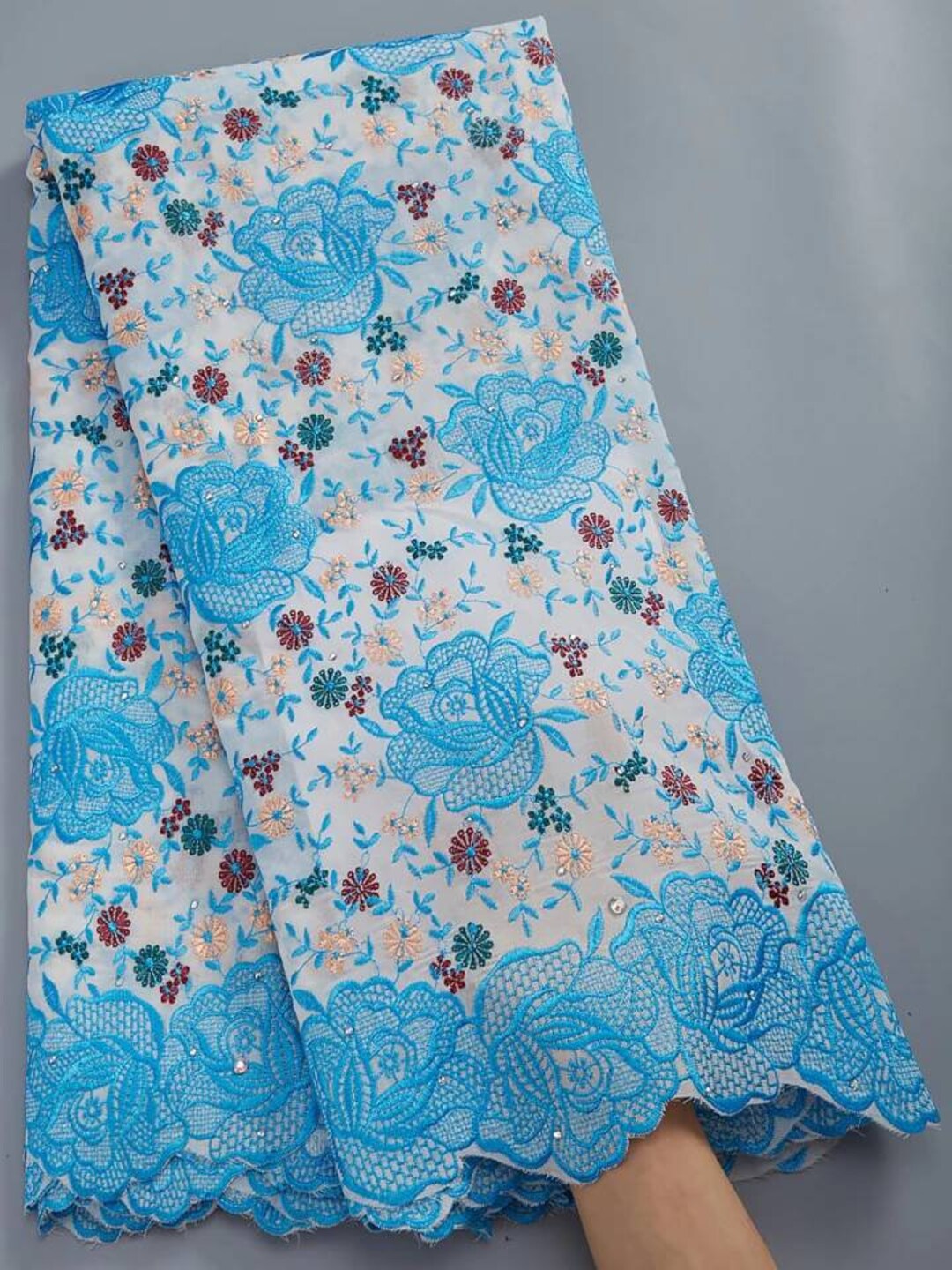 New Arrival High Grade African Dry Lace Fabric With Stones Swiss Voile ...