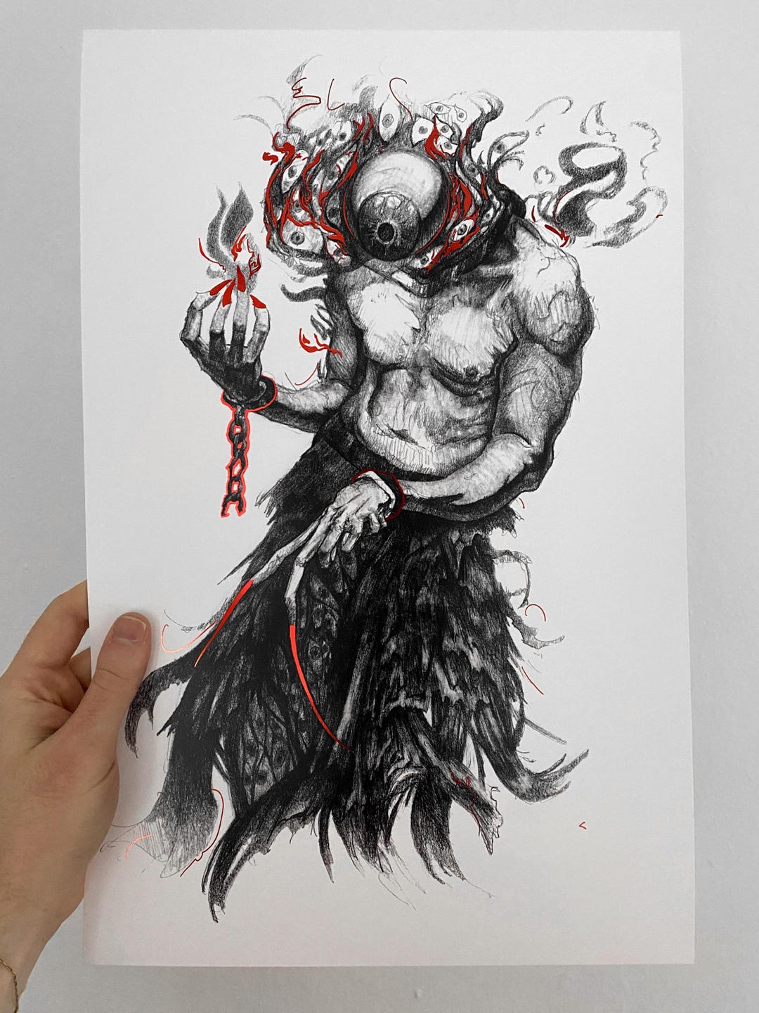 Eye Necromancer - 11" X 17" Red Foil Print - Etsy