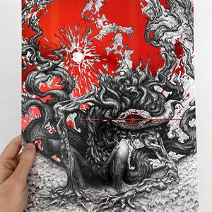 Moon Presence - BLOODBORNE - 11" X 14" Red Foil Print - Etsy