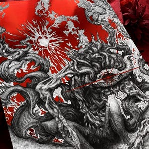 Moon Presence - BLOODBORNE - 11" X 14" Red Foil Print - Etsy