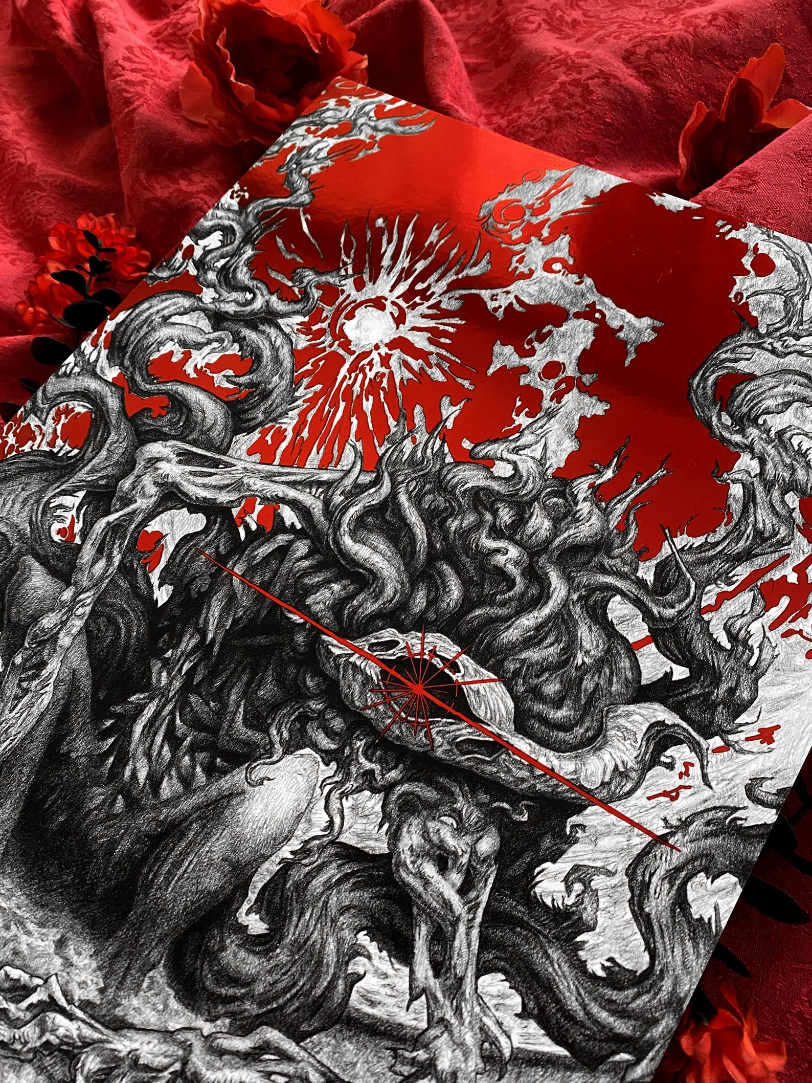 Moon Presence - BLOODBORNE - 11" X 14" Red Foil Print - Etsy