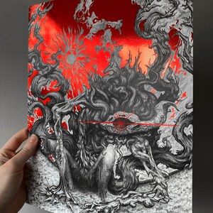 Moon Presence BLOODBORNE 11 X 14 Red Foil Print - Etsy