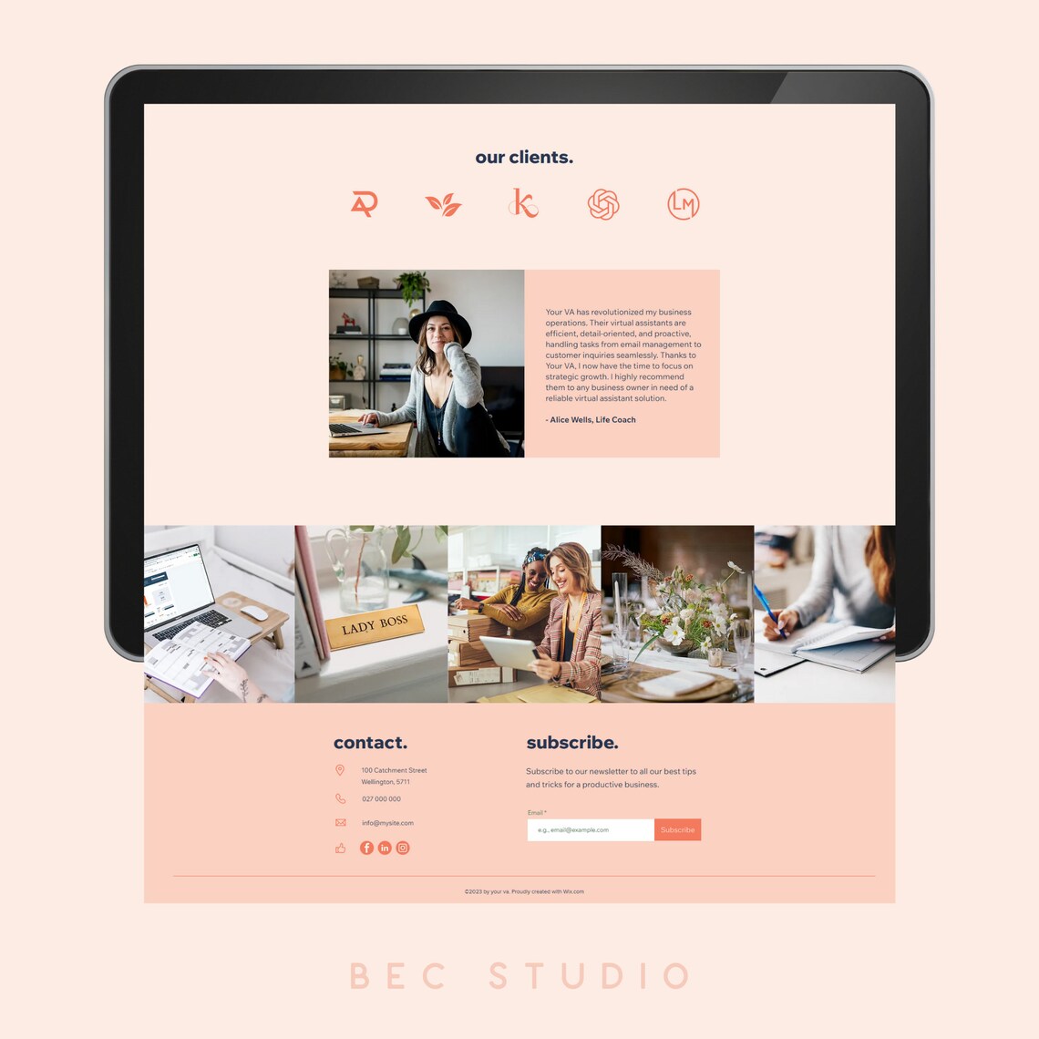 Wix Website Template for Virtual Assistants, Service Providers, Social ...
