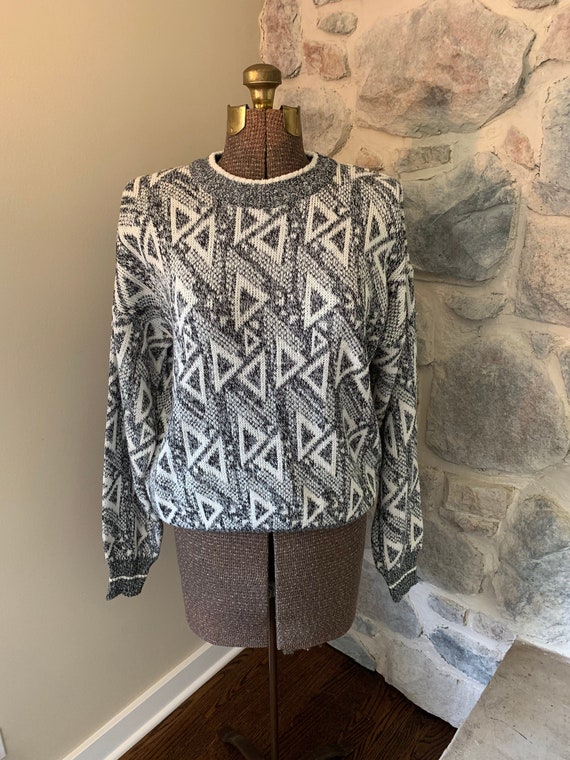 1980's Vintage Geometric Sweater - Gem