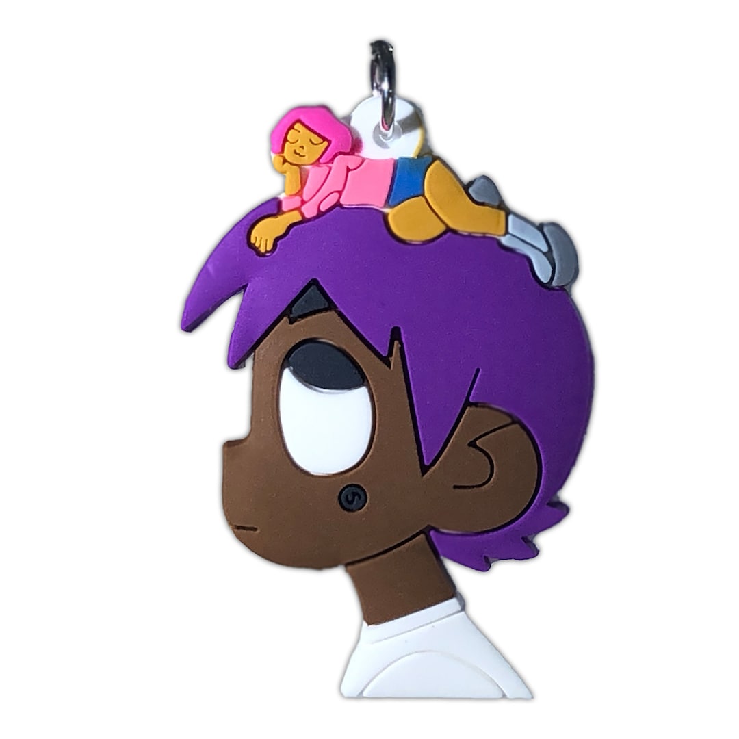 Hip Hop Rapper Face Purple Hair Keychain Pin - Etsy