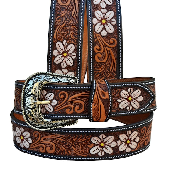 Hand Painted Leather Belt - Etsy