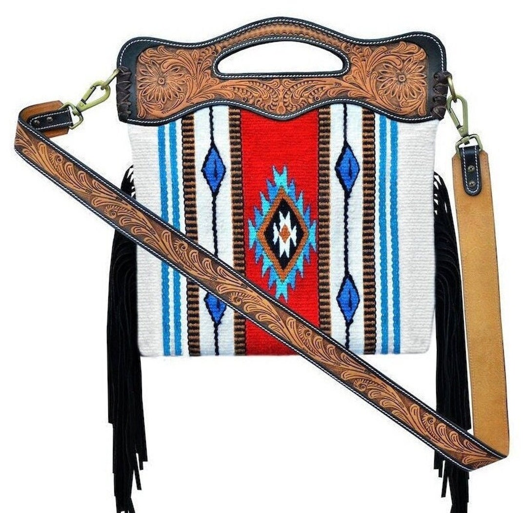 Personalized Saddle Blanket Western Style Bag Cowgirl Bag With Fringes ...