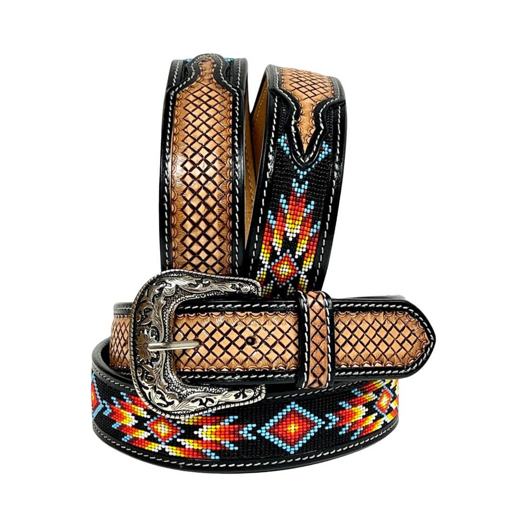 Handmade Beaded Western Leather Belt: Personalized Rodeo Style - Etsy