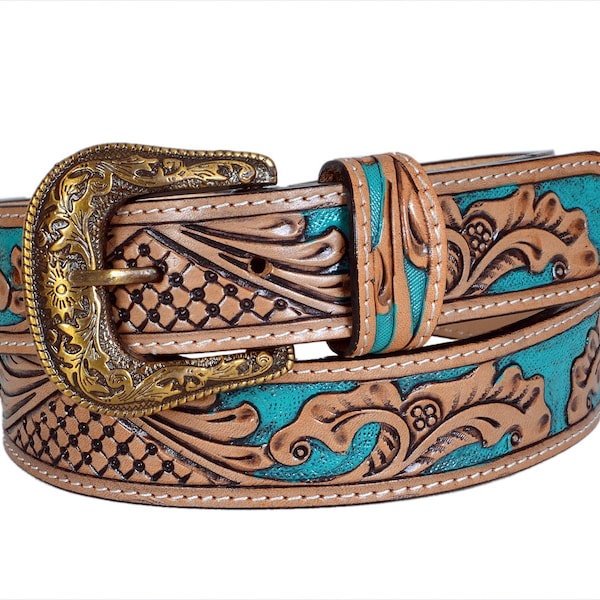 Hand Painted Leather Belt - Etsy