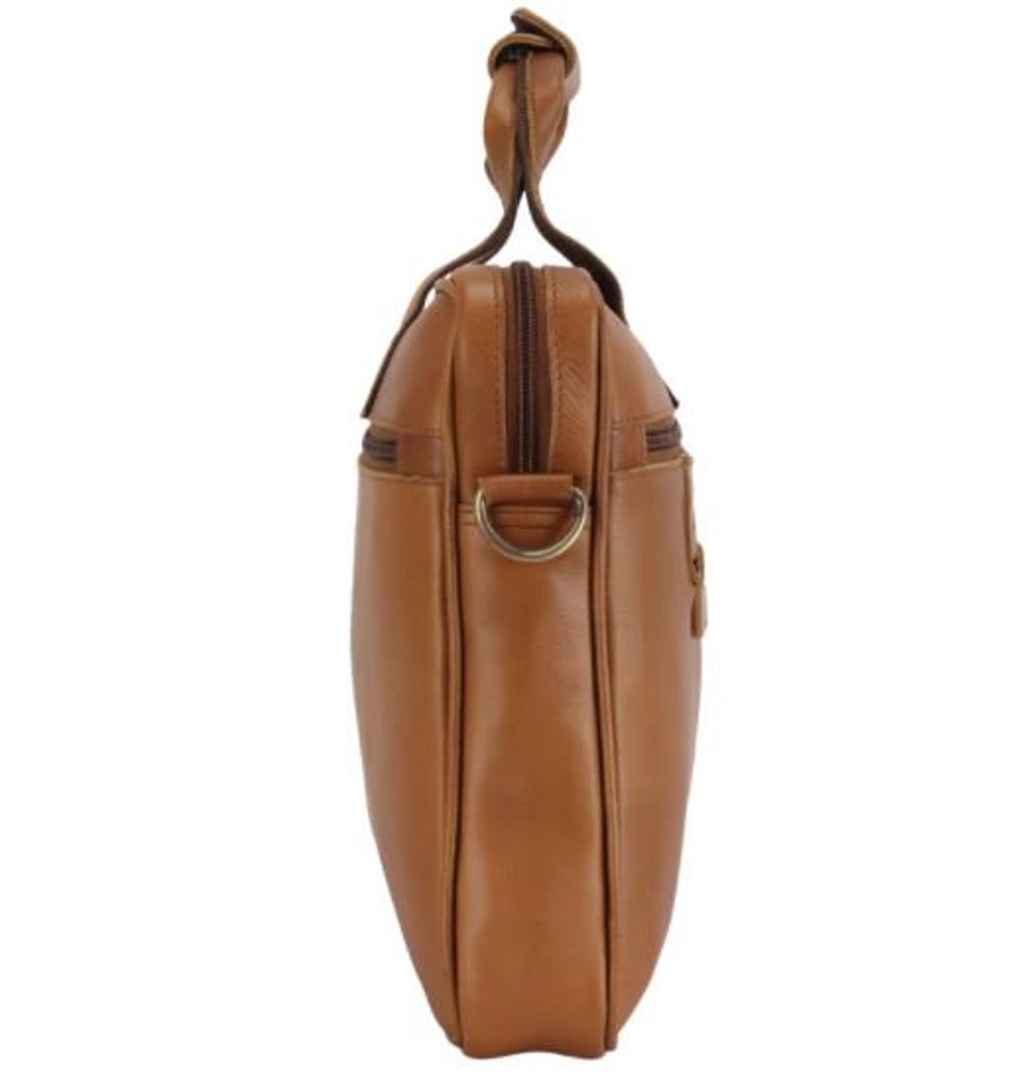 Personalized Full Grain Leather Briefcase Slim Leather | Etsy