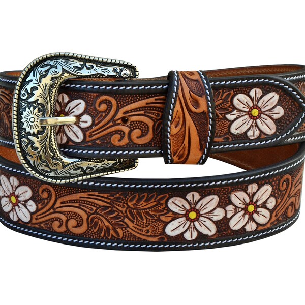 Hand Painted Leather Belt - Etsy