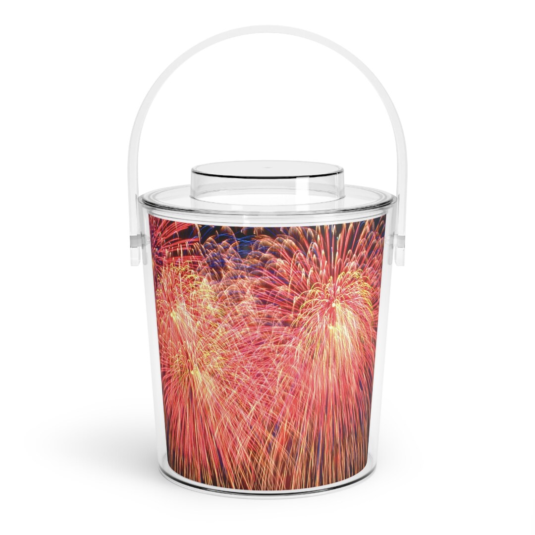 Orange Fireworks Ice Bucket With Tongs - Etsy