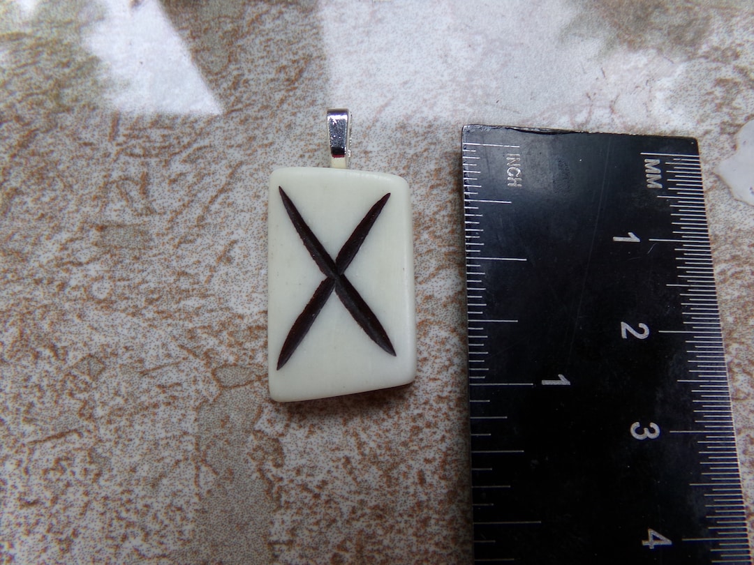 Gebo/gyfu/geofu/gifu Genuine Animal Bone Rune Stone Pendant - Etsy