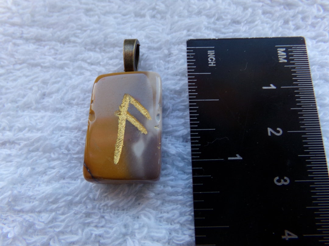 Ansuz/os/as/aesir Genuine Mookaite Jasper Rune Stone Pendant Crystal ...