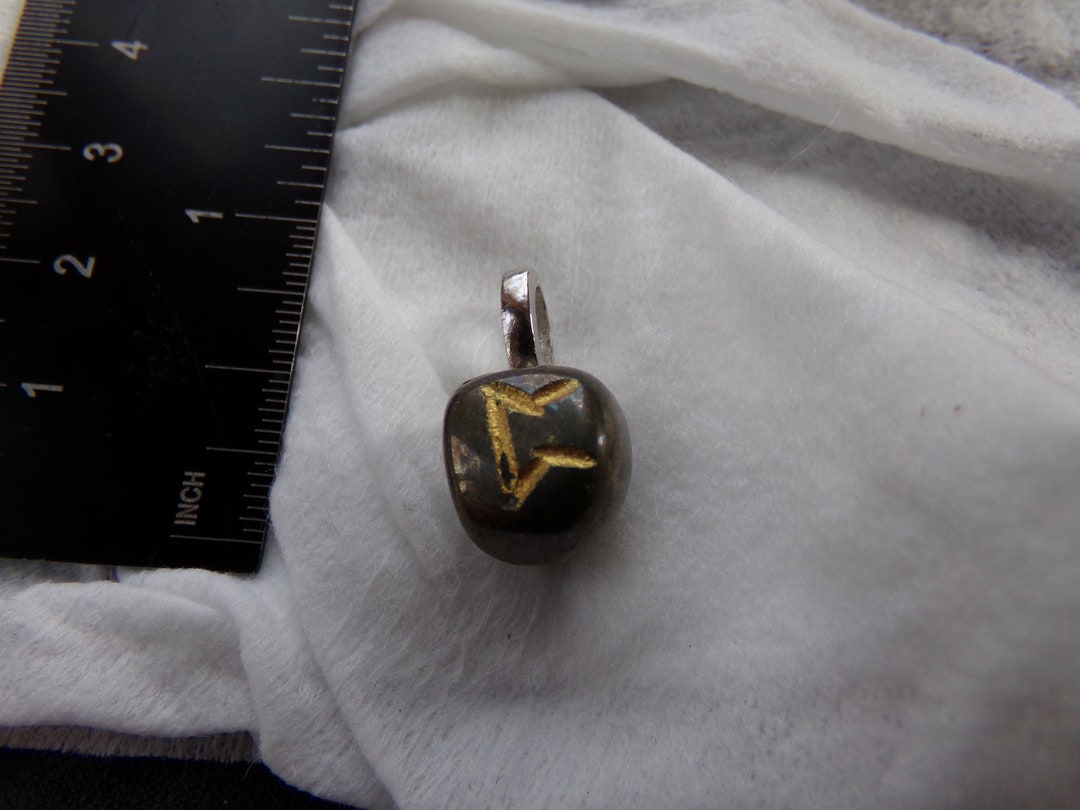 Pyrite Perthro/perth/pertho/pertra/peorth Rune Stone Pendant - Etsy