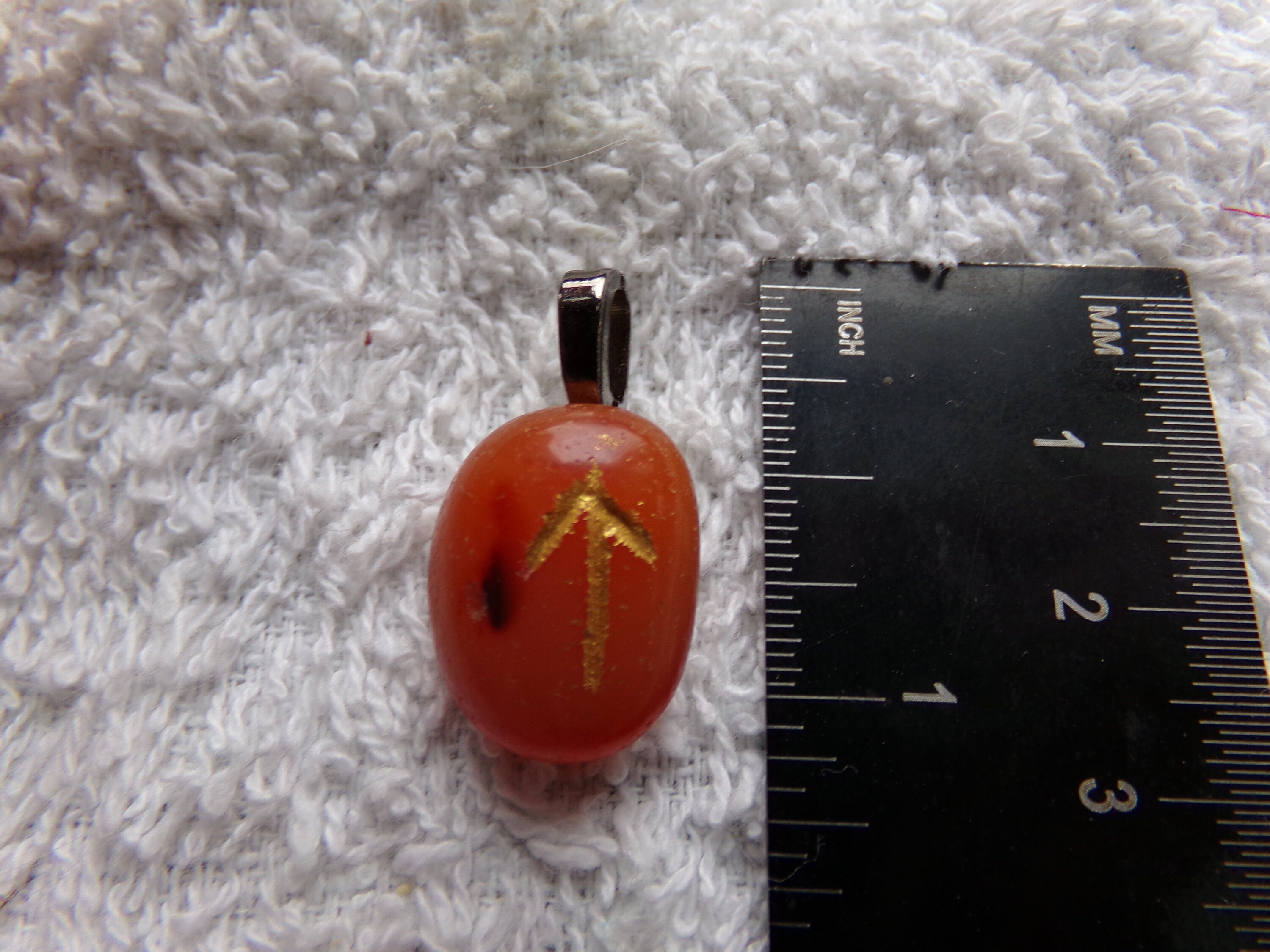 Genuine Carnelian Tiwaz/teiwaz/tyr Rune Stone Pendant Genuine Carnelian Tiwaz/teiwaz/tyr Rune Stone Pendant