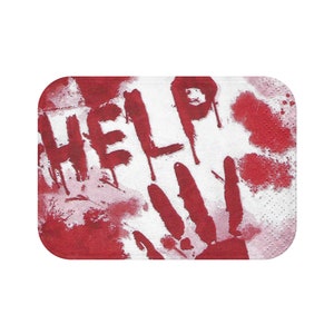 Bloody Help Handprint Halloween Bathrroom Mat - Etsy