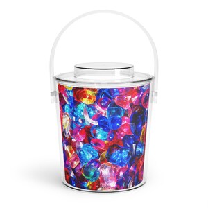 Colorful Gems Ice Bucket With Tongs - Etsy