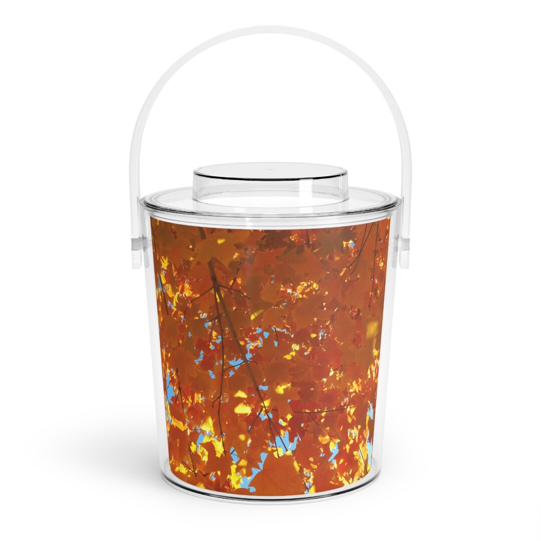 Orange Fall Fiesta Maple Leave Ice Bucket With Tongs - Etsy