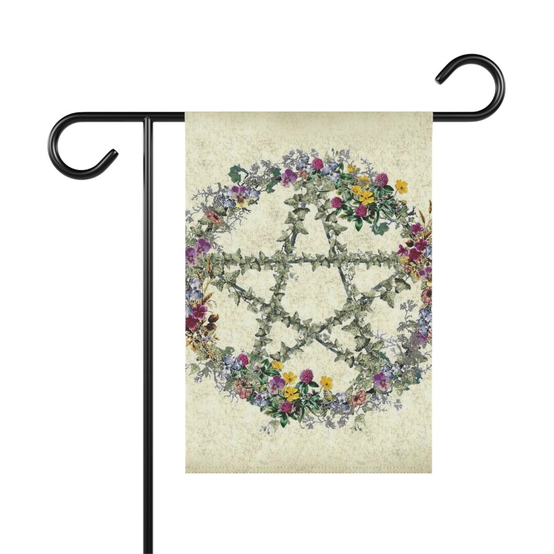 Floral Pentagram Pagan Easter Garden & House Banner - Etsy