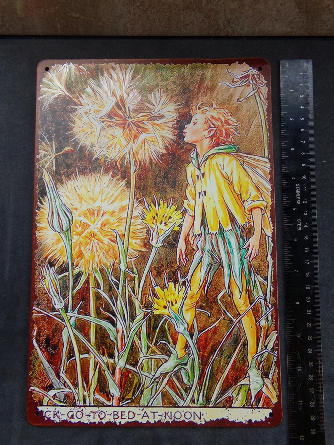 Go-to-bed-at-noon Fairy Tin Indoor Sign With A Handmade Mystery Item ...