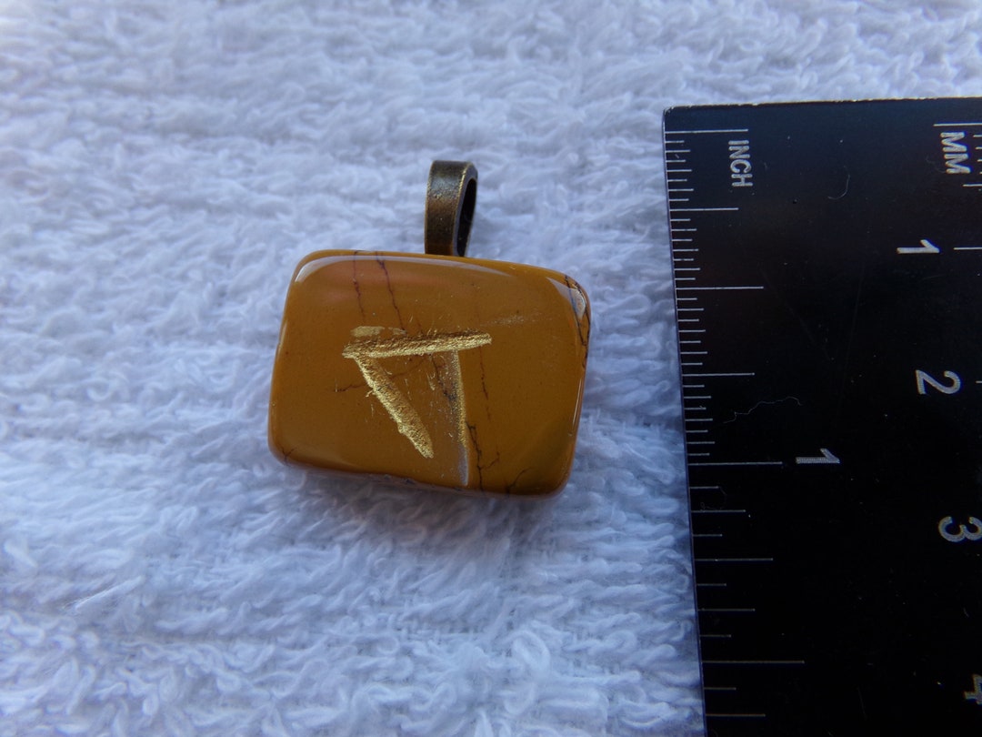 Kenaz/kaunaz/ken/kano/cen Genuine Mookaite Jasper Rune Stone Pendant ...
