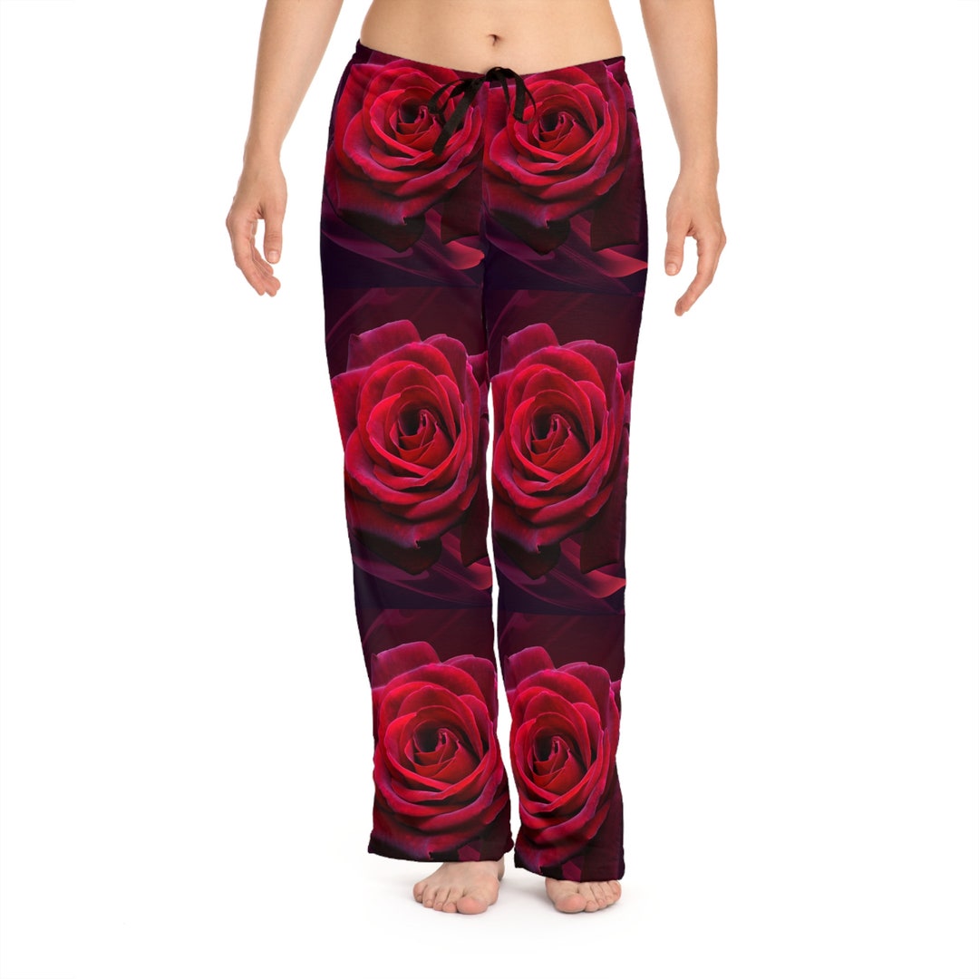 Red Rose Women's Pajama Pants (AOP) - Etsy