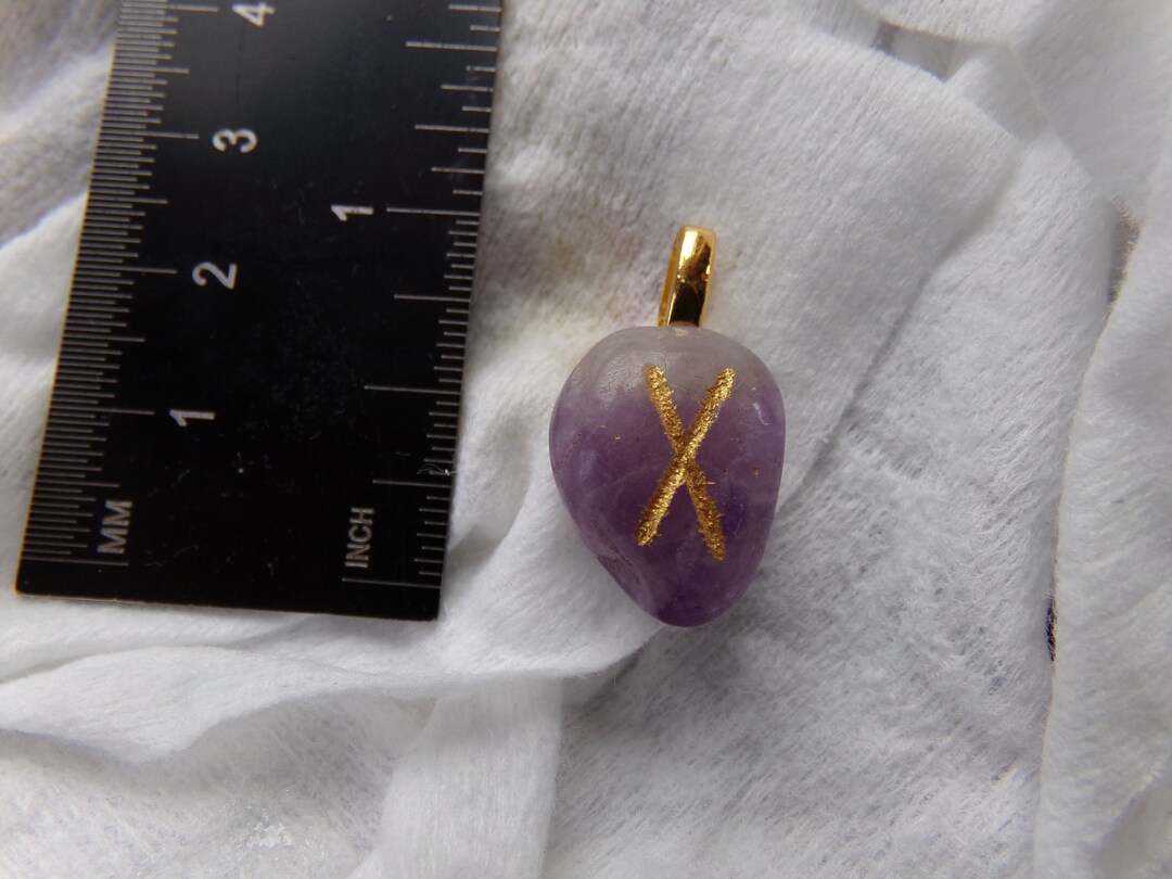 Amethyst Gebo/Gyfu/Geofu/Gifu Rune Stein Anhänger Kristall Hexe Magie ...
