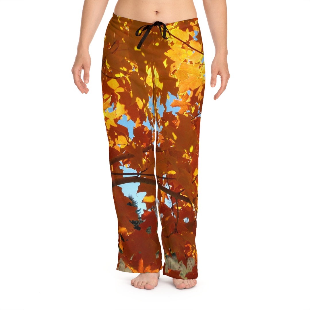 Orange Fall Fiesta Maple Tree Women's Pajama Pants (AOP) - Etsy