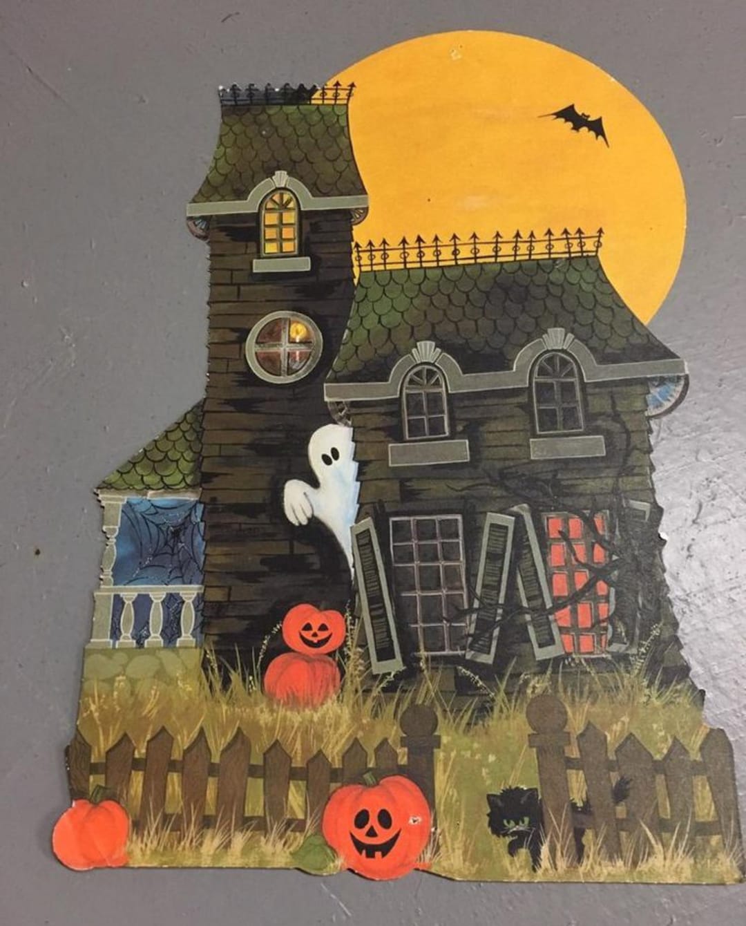 Vintage Haunted House Halloween Cut Out Decoration (when Ordered This ...