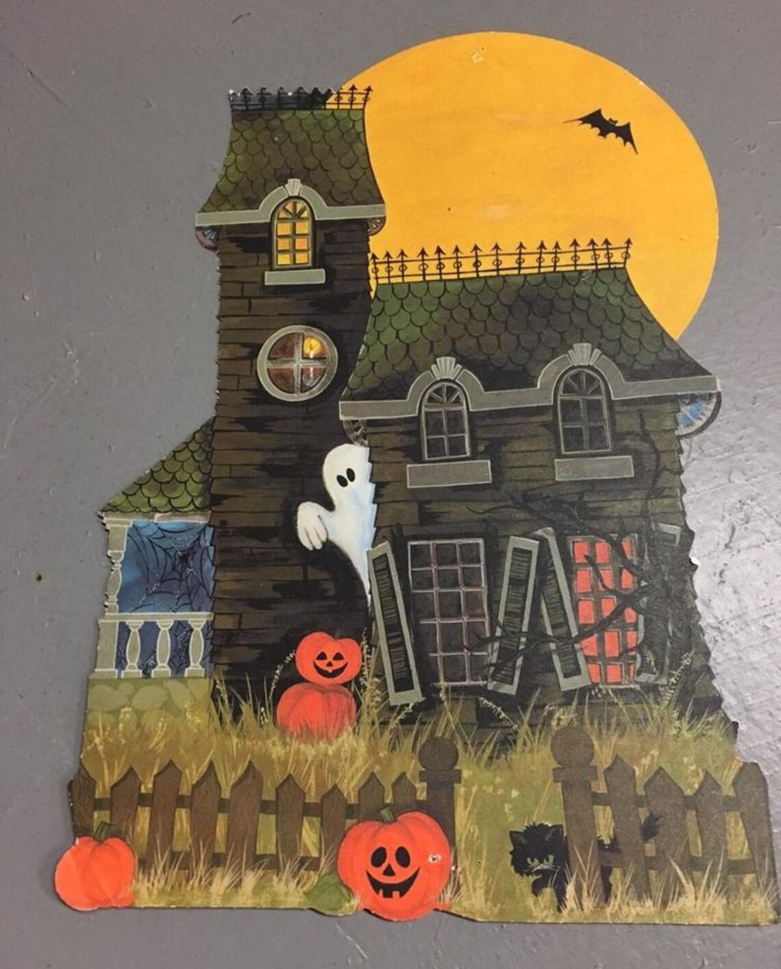 Vintage Haunted House Halloween Cut Out Decoration (when Ordered This ...