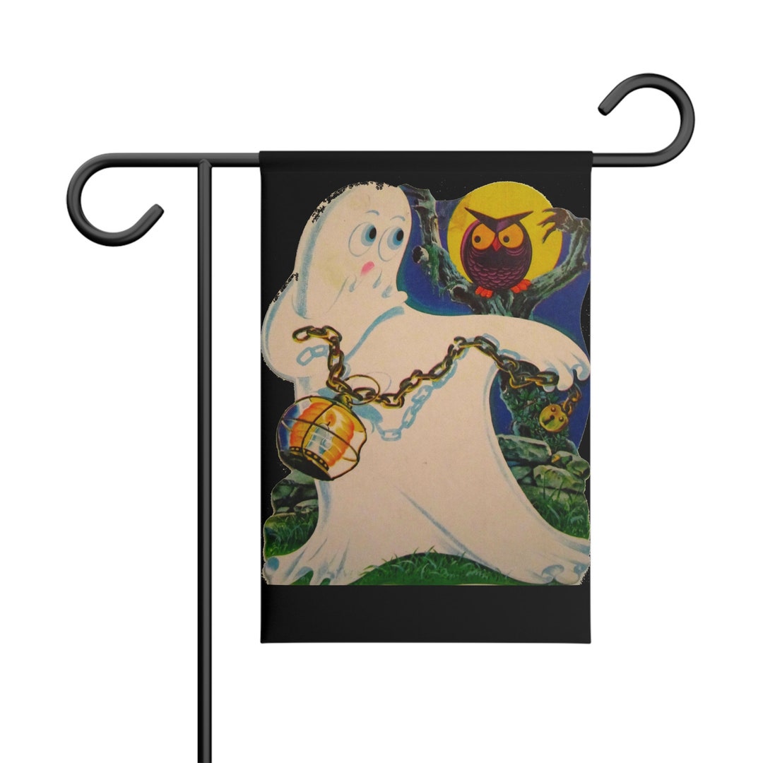 Vintage Ghost With Chains and an Owl Garden Banner - Etsy