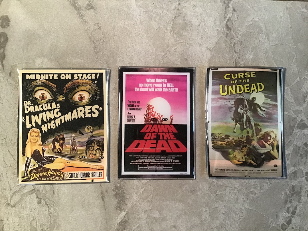 3 Horror Movie Refrigerator Magnets Living Nightmare, Dawn of the Dead ...