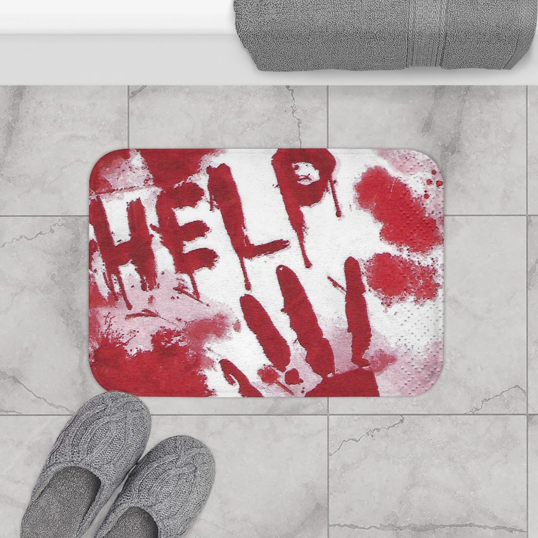 Bloody Help Handprint Halloween Bathrroom Mat - Etsy