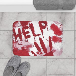 Bloody Help Handprint Halloween Bathrroom Mat - Etsy