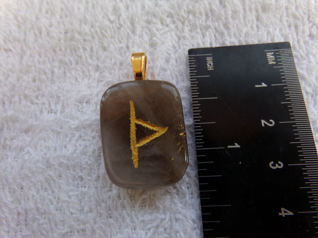 Thorn/thurisaz/thor Genuine Smoky Quartz Rune Stone Pendant Crystal ...