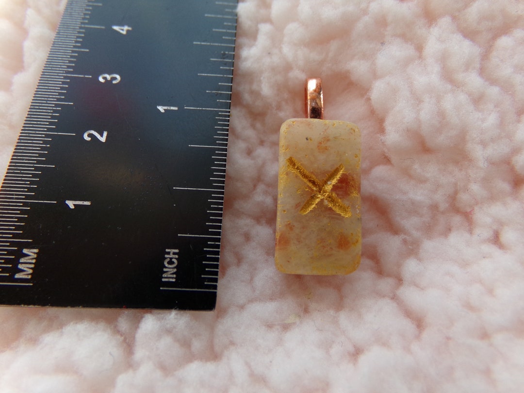 Sunstone Gebo/gyfu/geofu/gifu Rune Stone Pendant Crystal Witch Magick ...