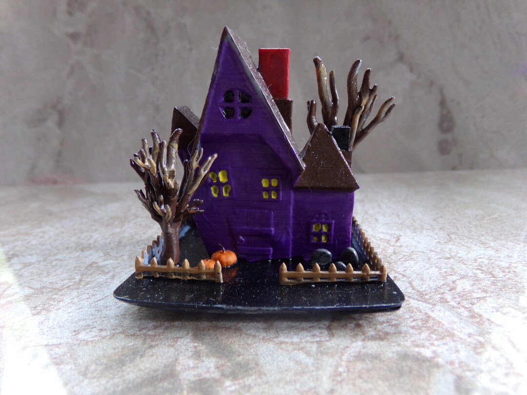 Miniature Haunted House Halloween Decoration Crystal Witch Magick ...