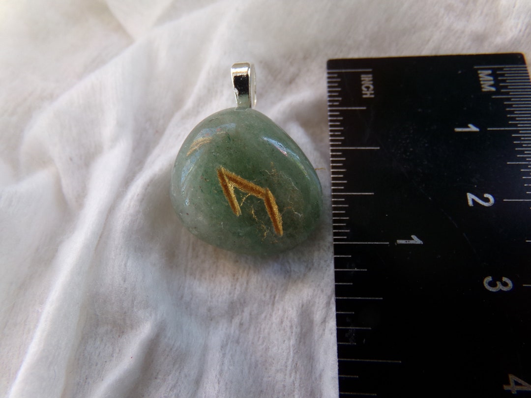 Green Jade Uruz/urz/ur Rune Stone Pendant - Etsy