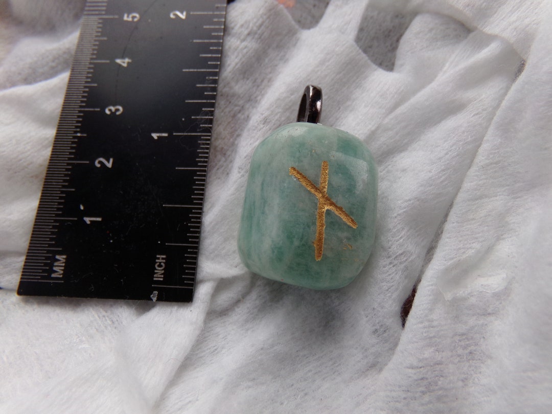 Amazonite Nauthiz/need/nyo/nyd Rune Stone Pendant - Etsy