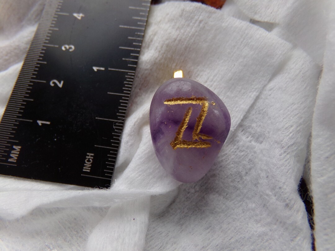 Amethyst Jera/ger Rune Stone Pendant Crystal Witch Magick Shoppe - Etsy UK