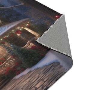 Lighted Christmas House Red Pine Trees Yuletide Area Rugs - Etsy