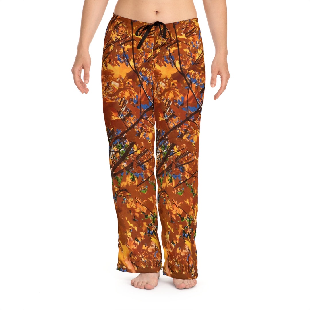 Orange Fall Fiesta Maple Tree Leaves Women's Pajama Pants (AOP) - Etsy