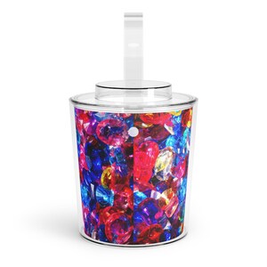 Colorful Gems Ice Bucket With Tongs - Etsy