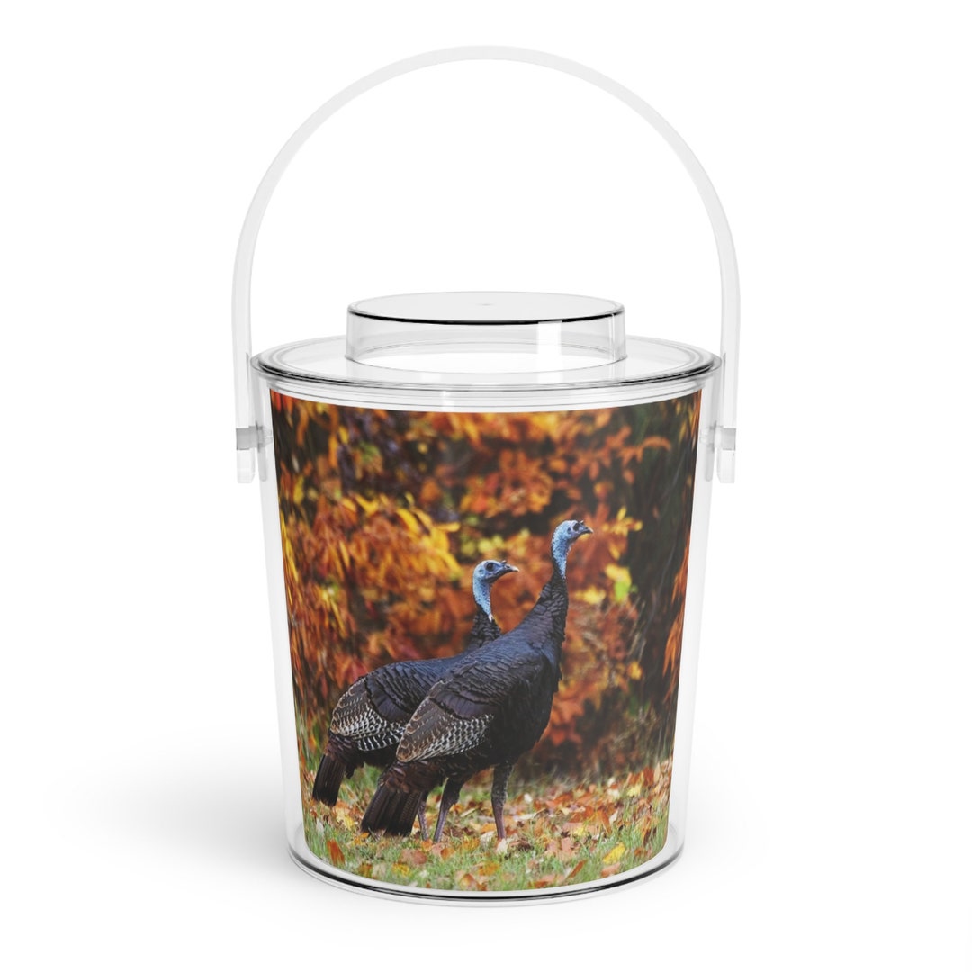 Wild Turkeys Thanksgiving Ice Bucket With Tongs - Etsy
